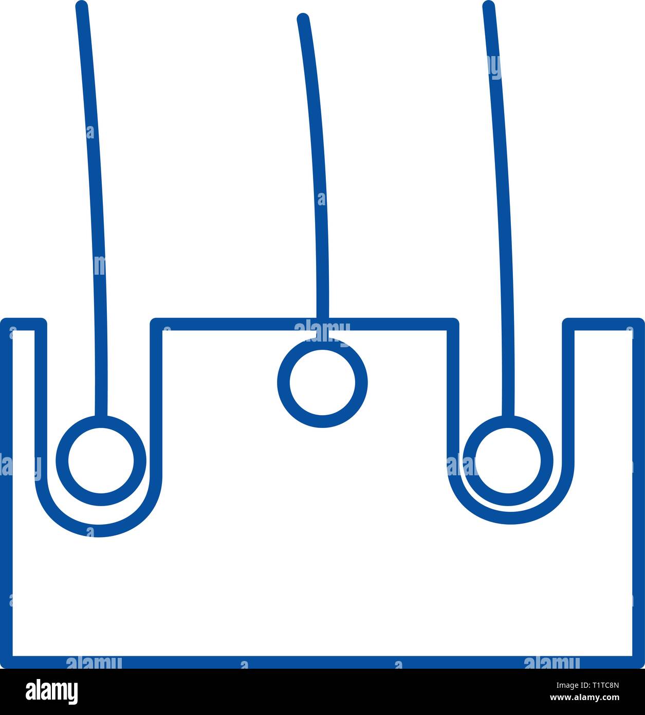Skin structure line icon concept. Skin structure flat vector symbol ...