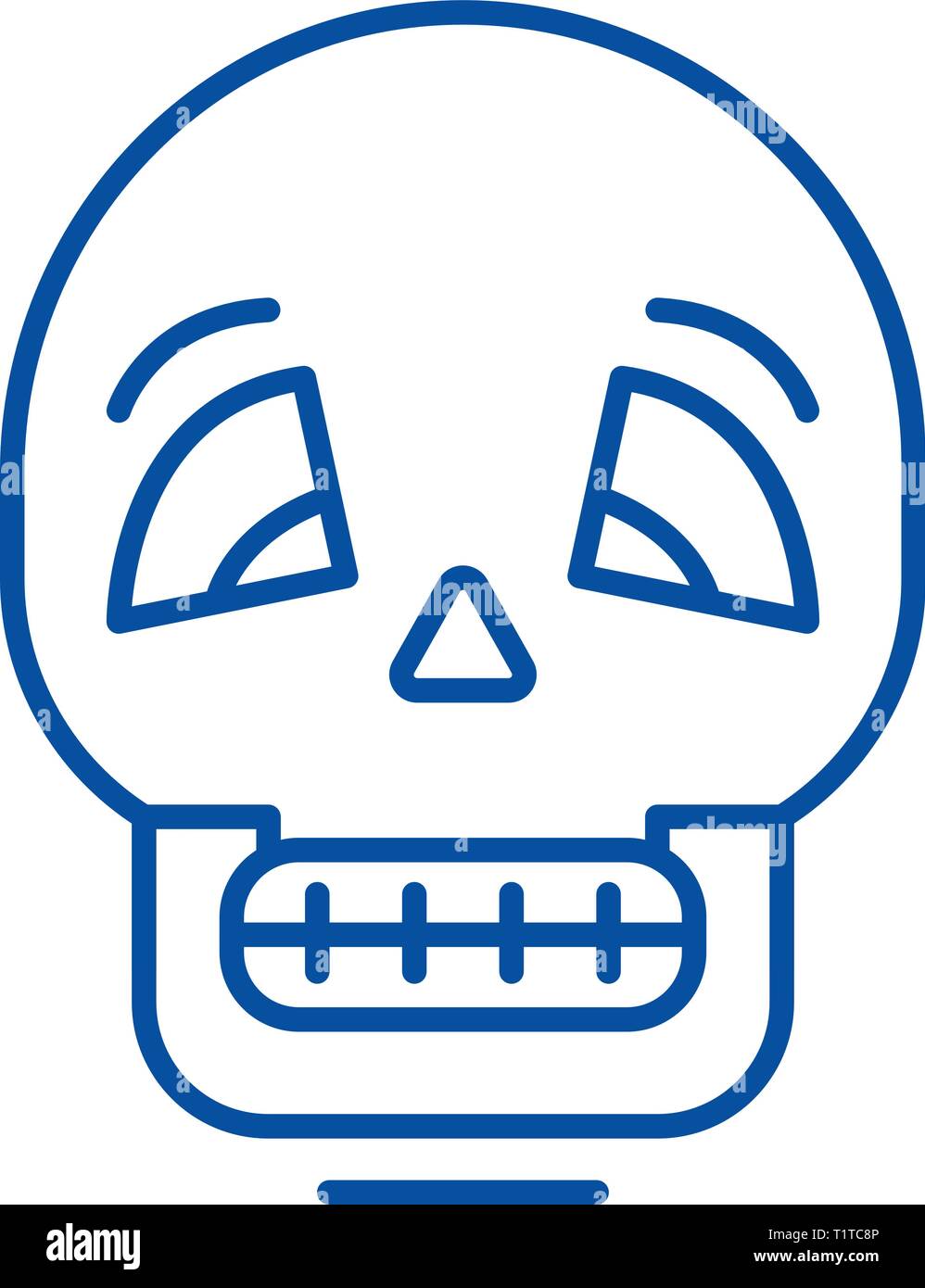 Skull line icon concept. Skull flat vector symbol, sign, outline ...