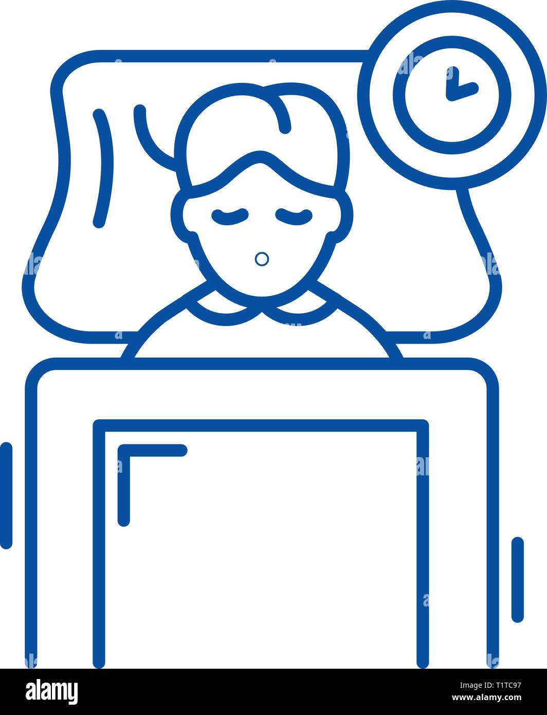 Sleep line icon concept. Sleep flat vector symbol, sign, outline ...