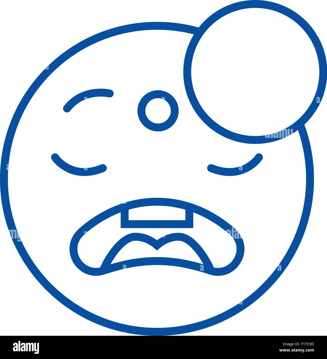 Sleeping emoji line icon concept. Sleeping emoji flat vector symbol ... Sleeping emoji line icon concept. Sleeping emoji flat vector symbol ...