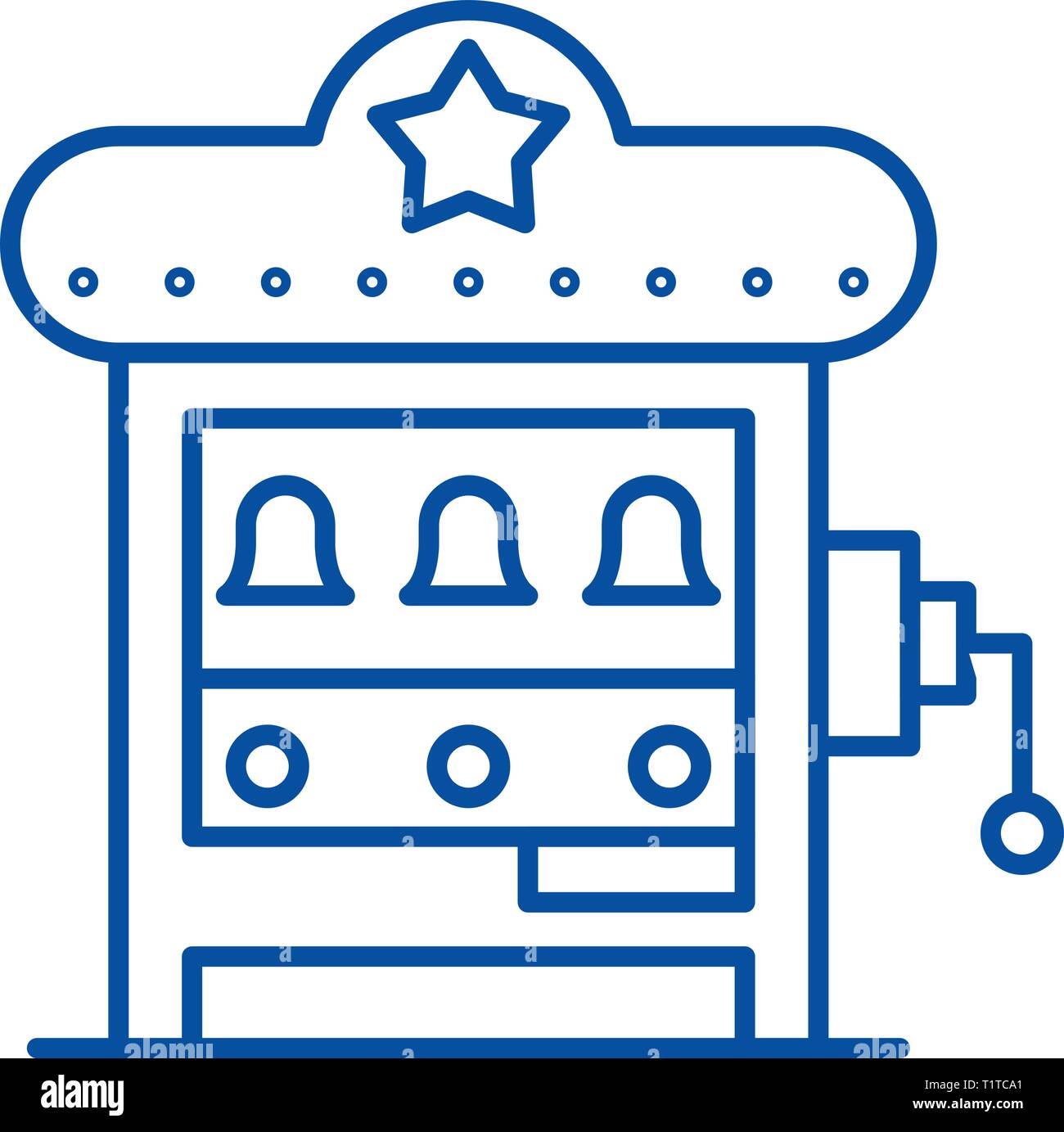 Slot machine line icon concept. Slot machine flat vector symbol, sign ... Slot machine line icon concept. Slot machine flat vector symbol, sign ...