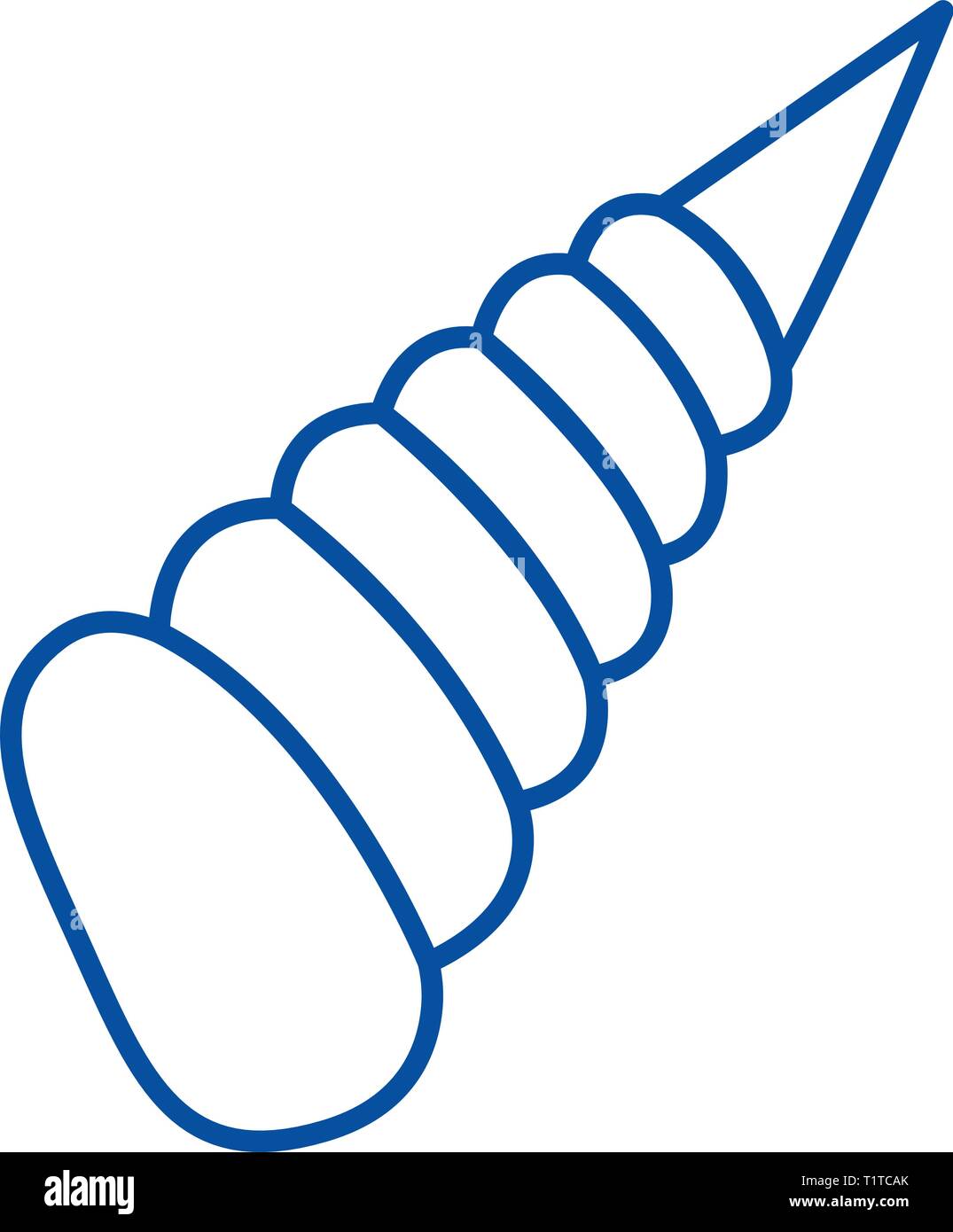 Small shell line icon concept. Small shell flat vector symbol, sign ...