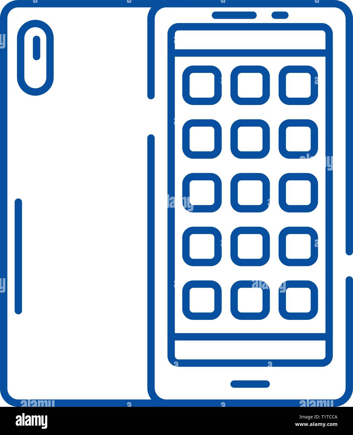 Smartphone applications line icon concept. Smartphone applications flat ...