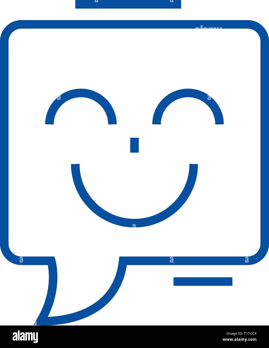 Smile chat line icon concept. Smile chat flat vector symbol, sign ...