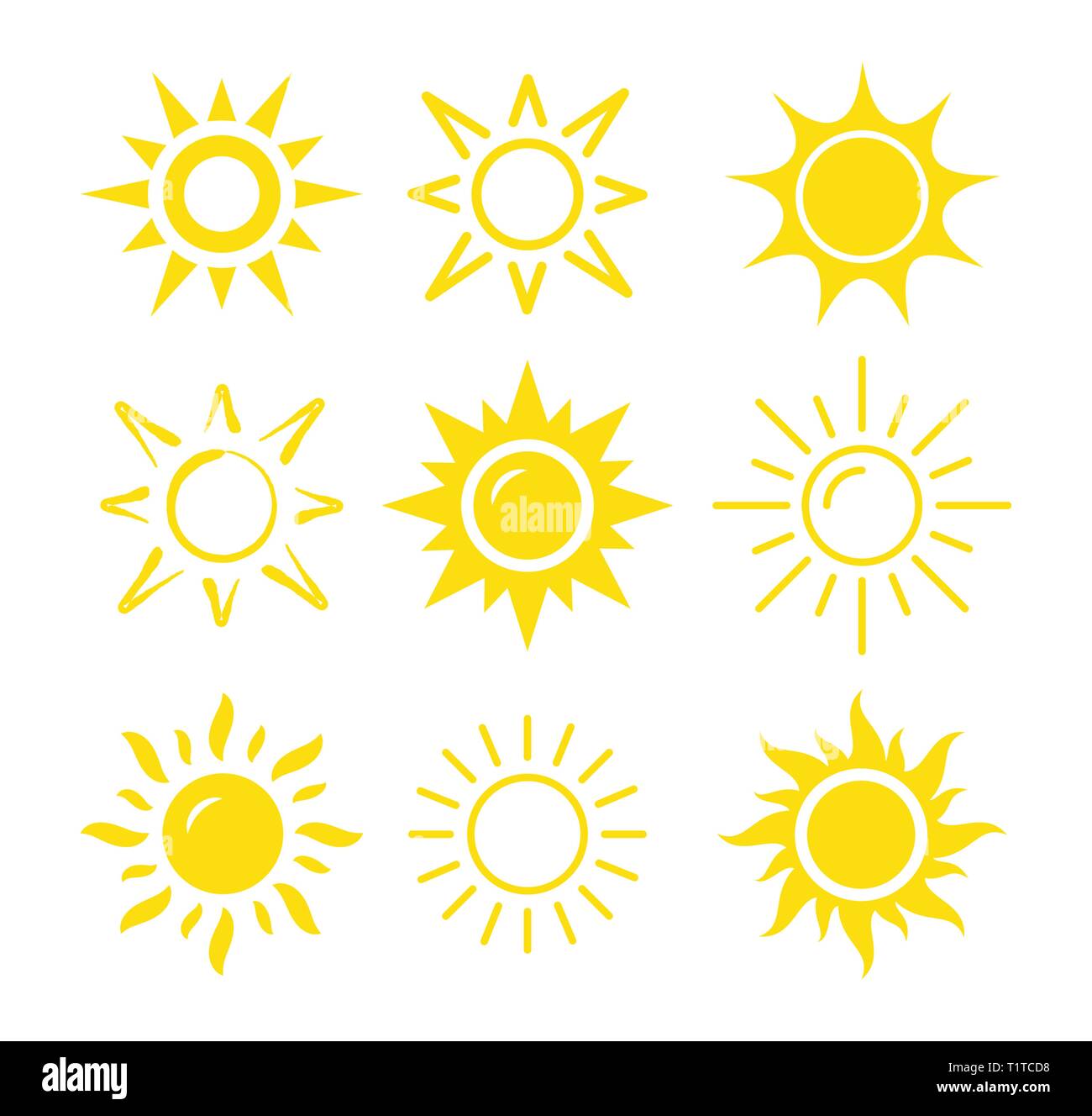 Sun icon set Stock Vector Image & Art - Alamy
