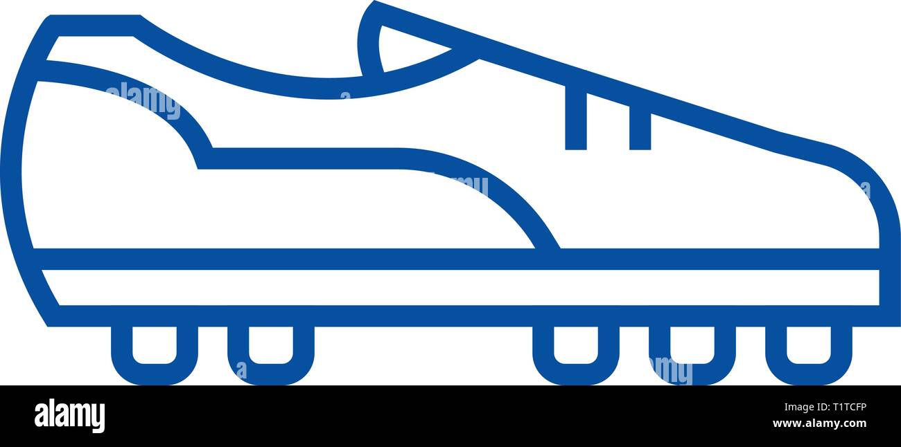 Soccer boot line icon concept. Soccer boot flat vector symbol, sign ...