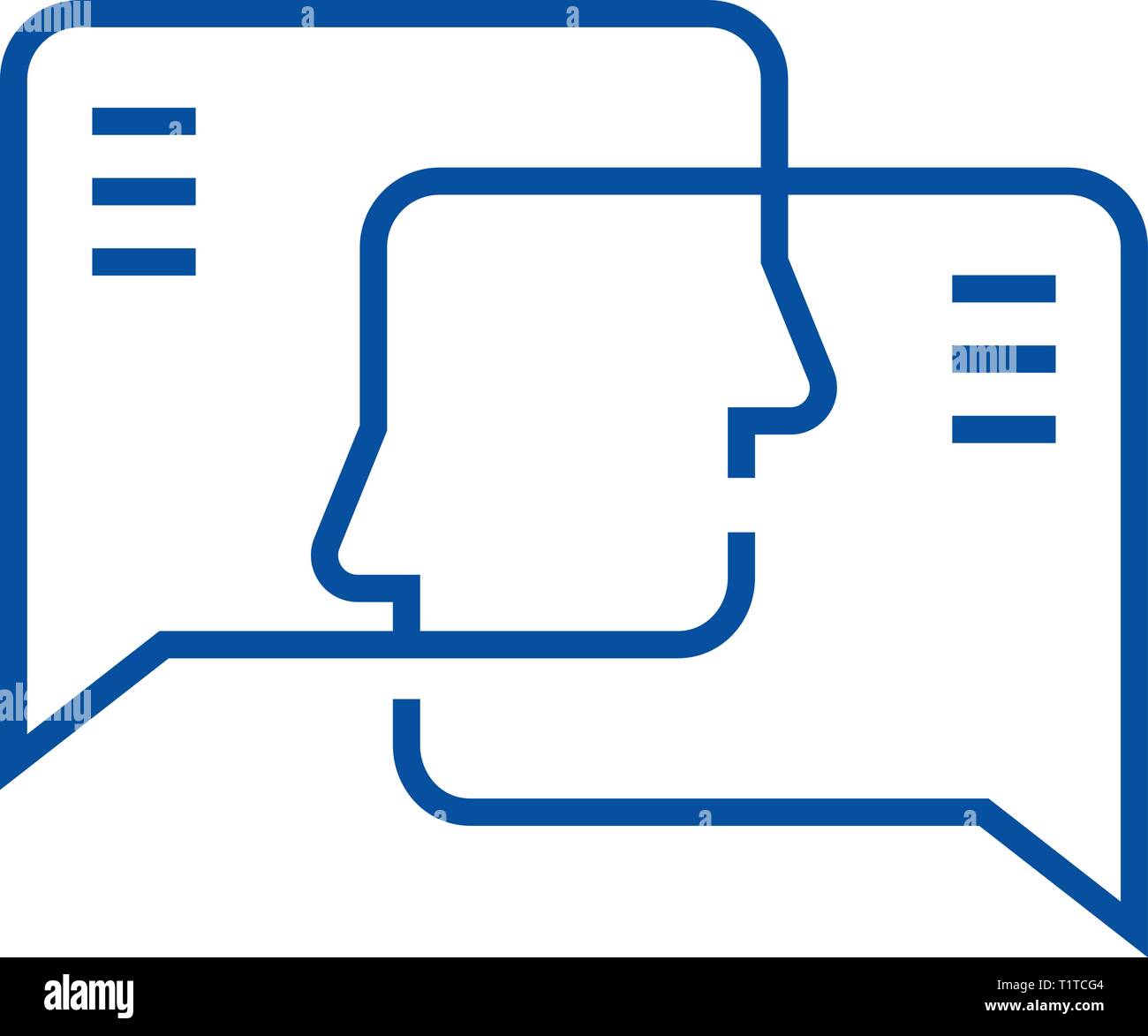 Social engagement line icon concept. Social engagement flat vector ...