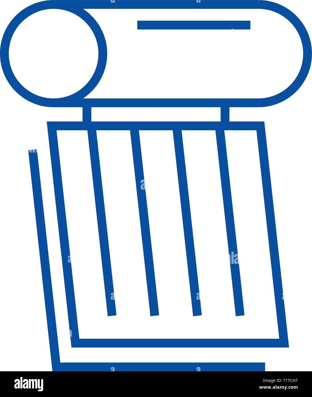 Solar battery illustration line icon concept. Solar battery ...