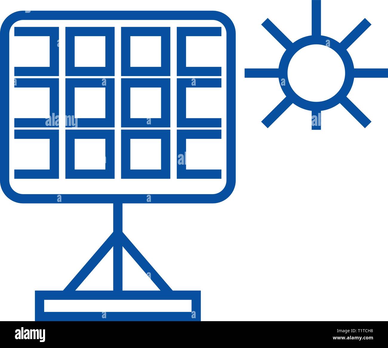 Solar panel line icon concept. Solar panel flat vector symbol, sign ...