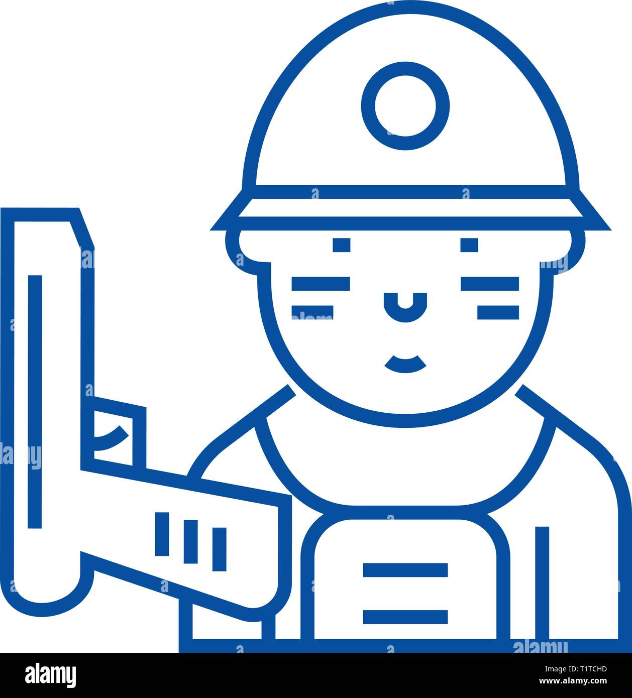 Soldier line icon concept. Soldier flat vector symbol, sign, outline ...