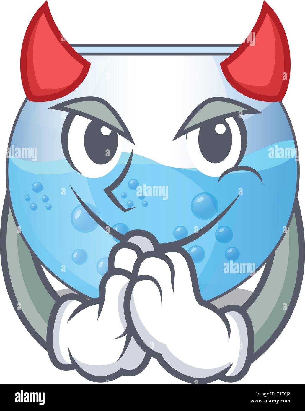 Devil bowl aquarium in the character shape vector illustration Stock ...