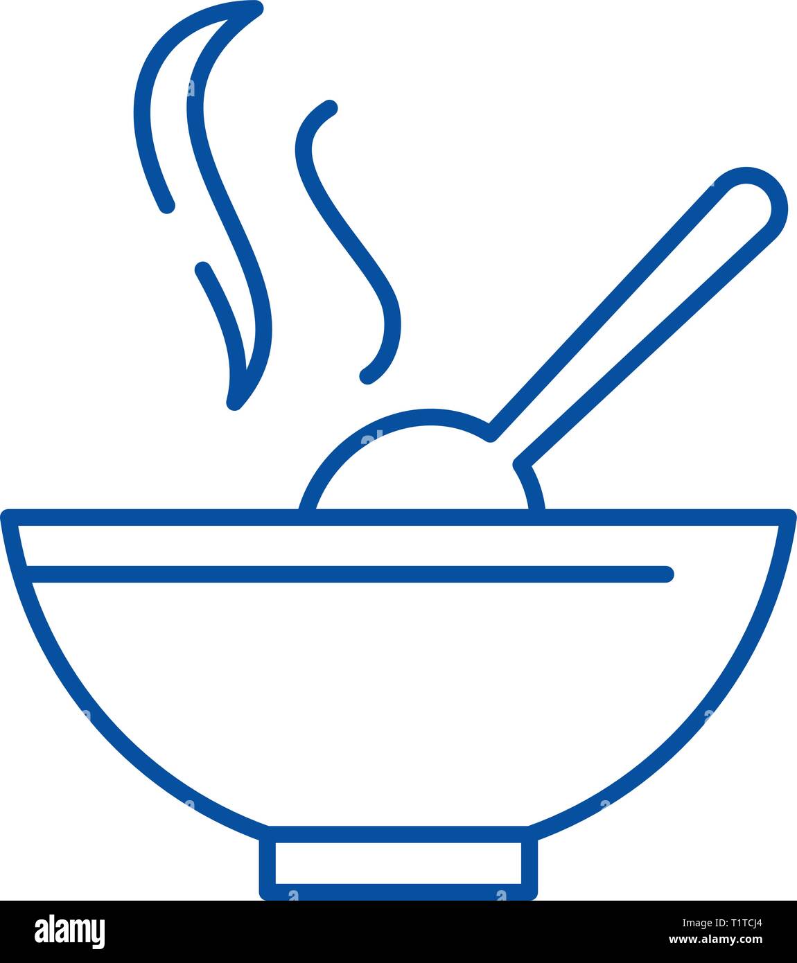 Soup line icon concept. Soup flat vector symbol, sign, outline ...
