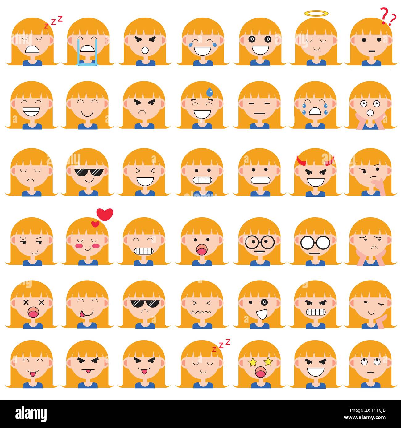 Woman showing funny expression Stock Vector Images - Alamy