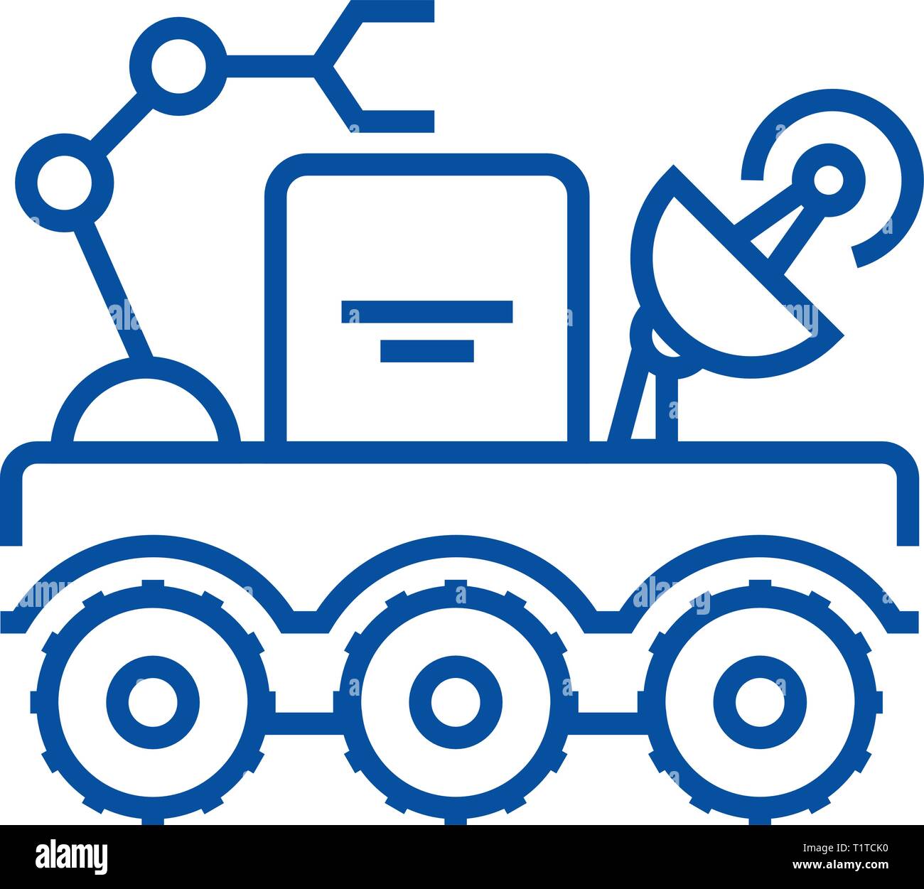 Space vehicle line icon concept. Space vehicle flat vector symbol, sign ...