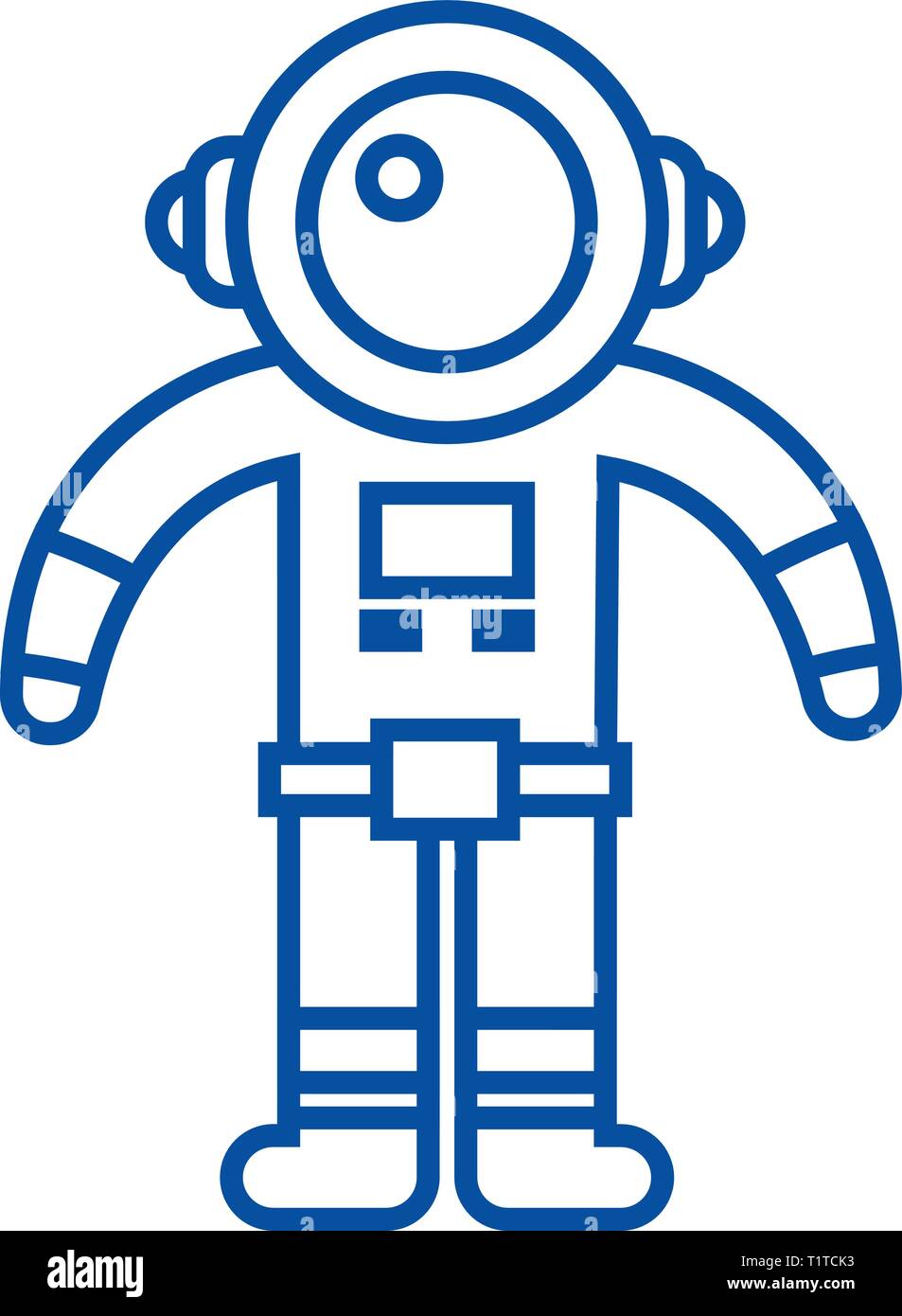 Spaceman line icon concept. Spaceman flat vector symbol, sign, outline ...