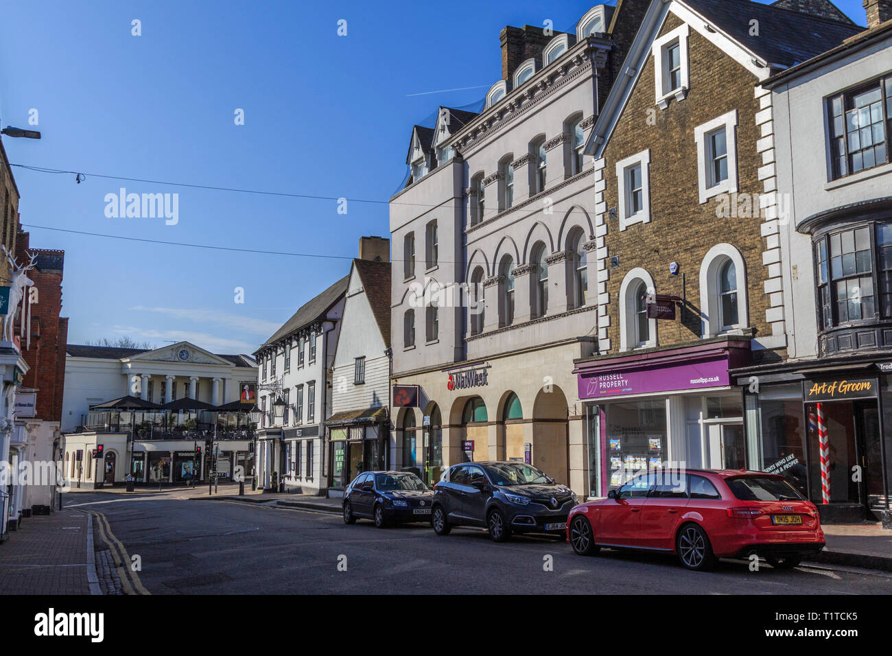 Bishops Stortford Town Centre High Street, Hertfordshire, England, UK ...