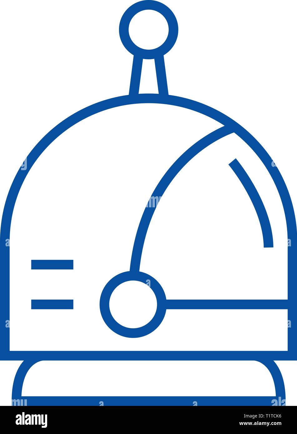 Spaceman head line icon concept. Spaceman head flat vector symbol, sign ...