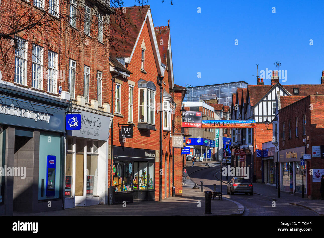 Bishops Stortford Town Centre High Street, Hertfordshire, England, UK ...