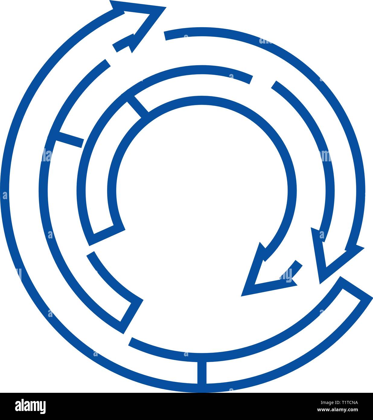 Spiral diagram line icon concept. Spiral diagram flat vector symbol ...