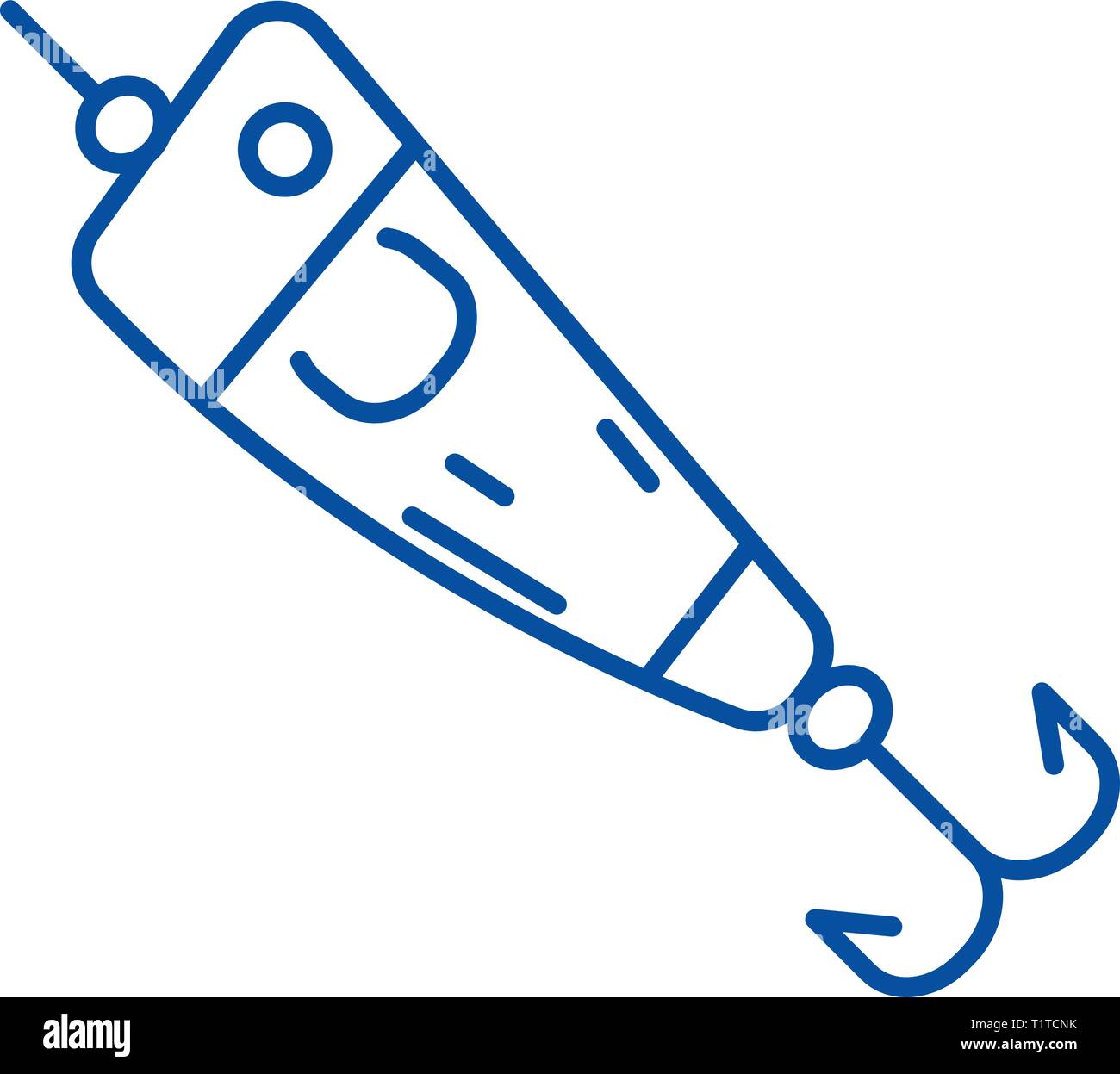 Spoon fishing,bait for fish line icon concept. Spoon fishing,bait for ...