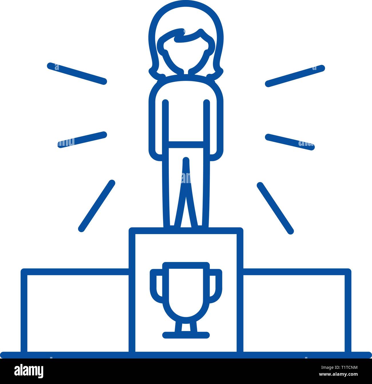 Sport champion line icon concept. Sport champion flat vector symbol ...