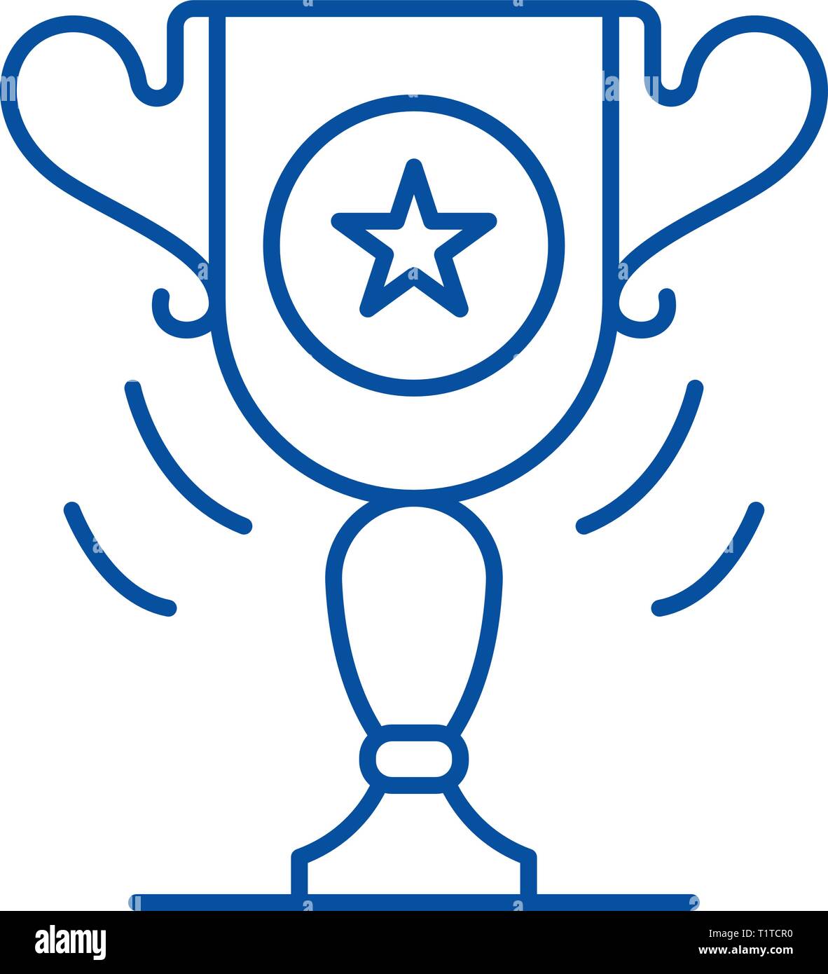 Sports cup line icon concept. Sports cup flat vector symbol, sign ...