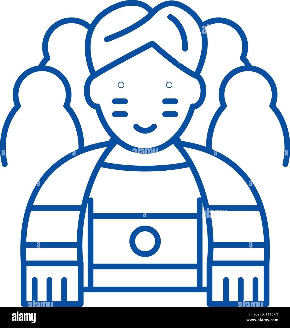 Sportsman line icon concept. Sportsman flat vector symbol, sign ...