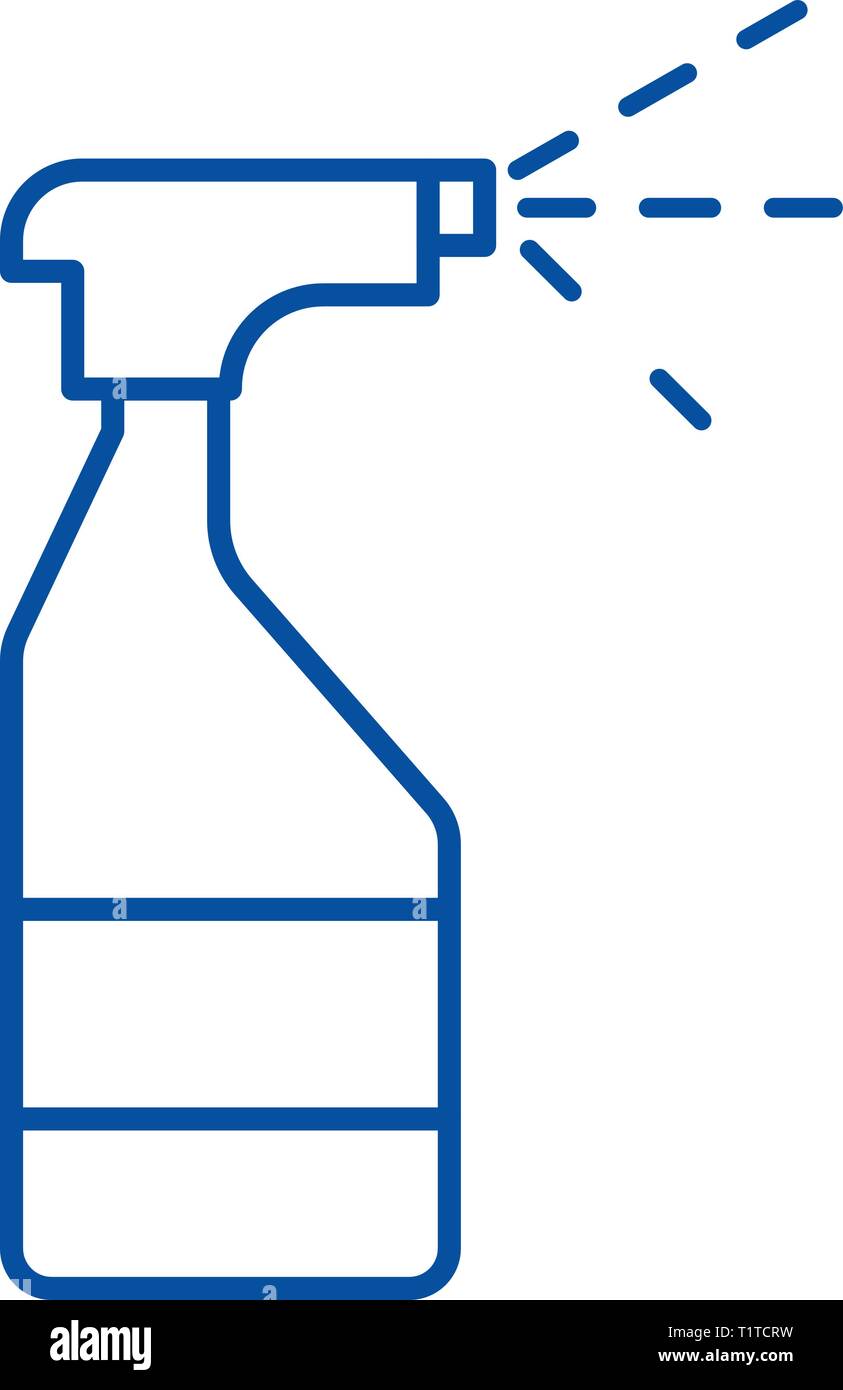 Spray sign line icon concept. Spray sign flat vector symbol, sign ...