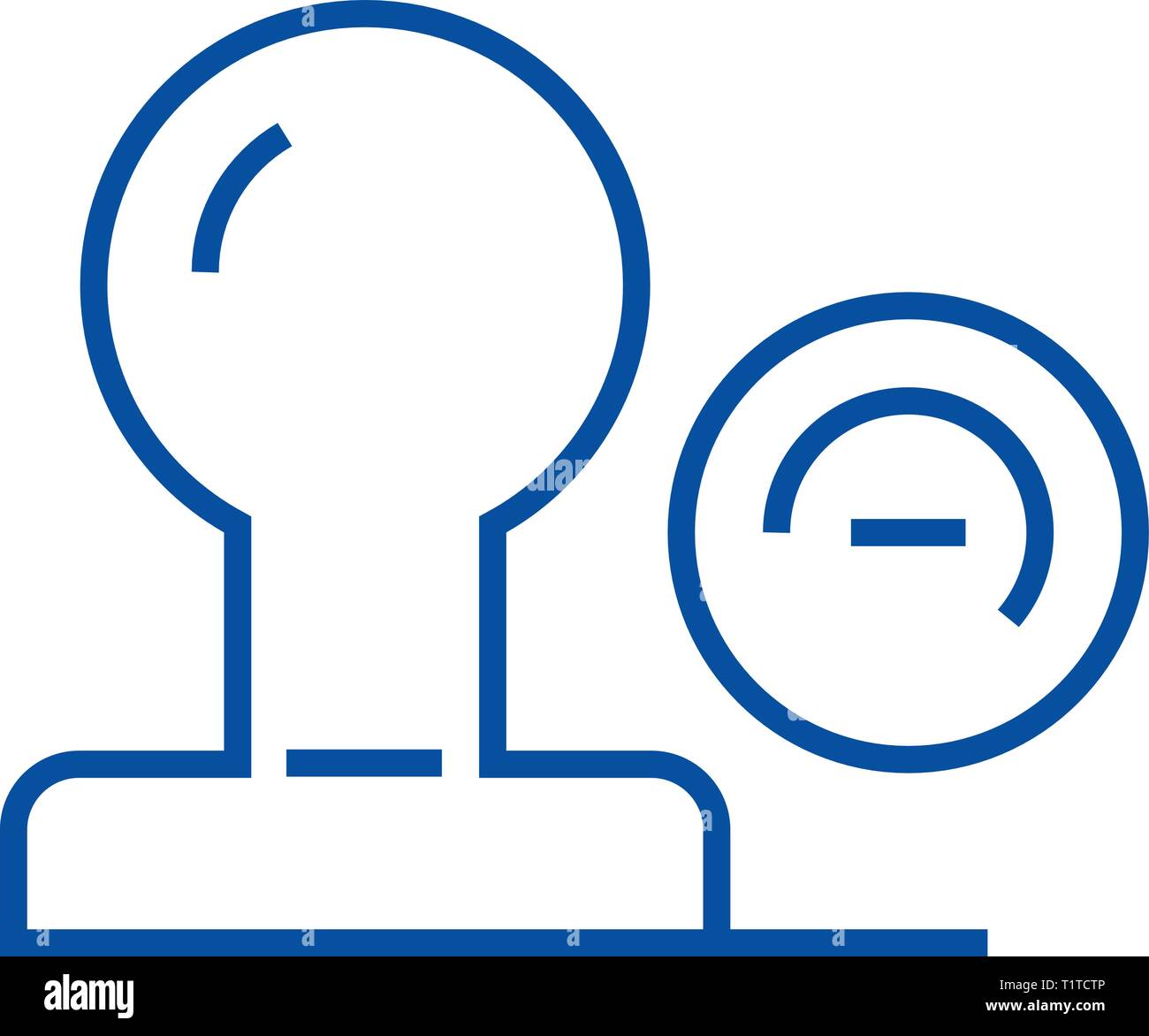 Stamp line icon concept. Stamp flat vector symbol, sign, outline ...