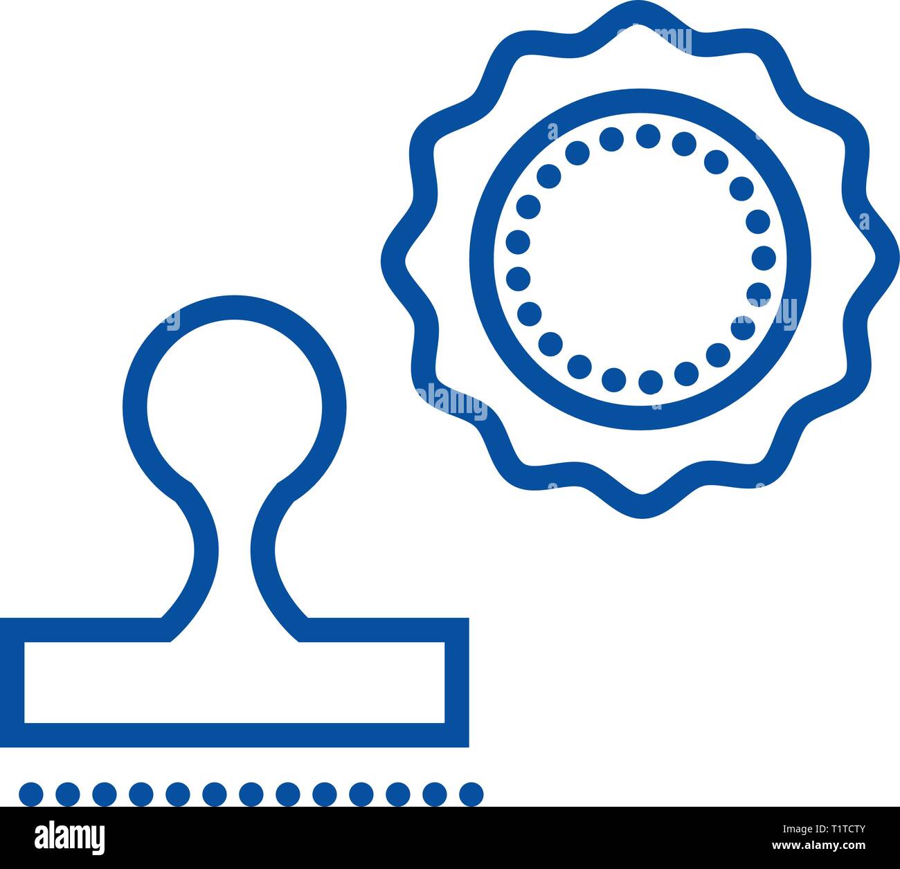 Stamps line icon concept. Stamps flat vector symbol, sign, outline ...