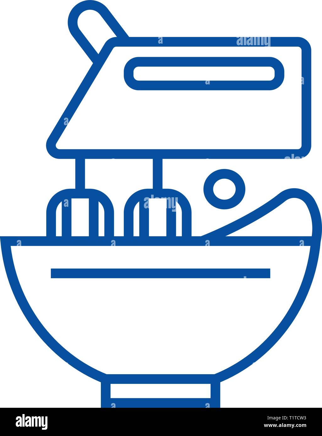 Stand food mixer line icon concept. Stand food mixer flat vector symbol ...