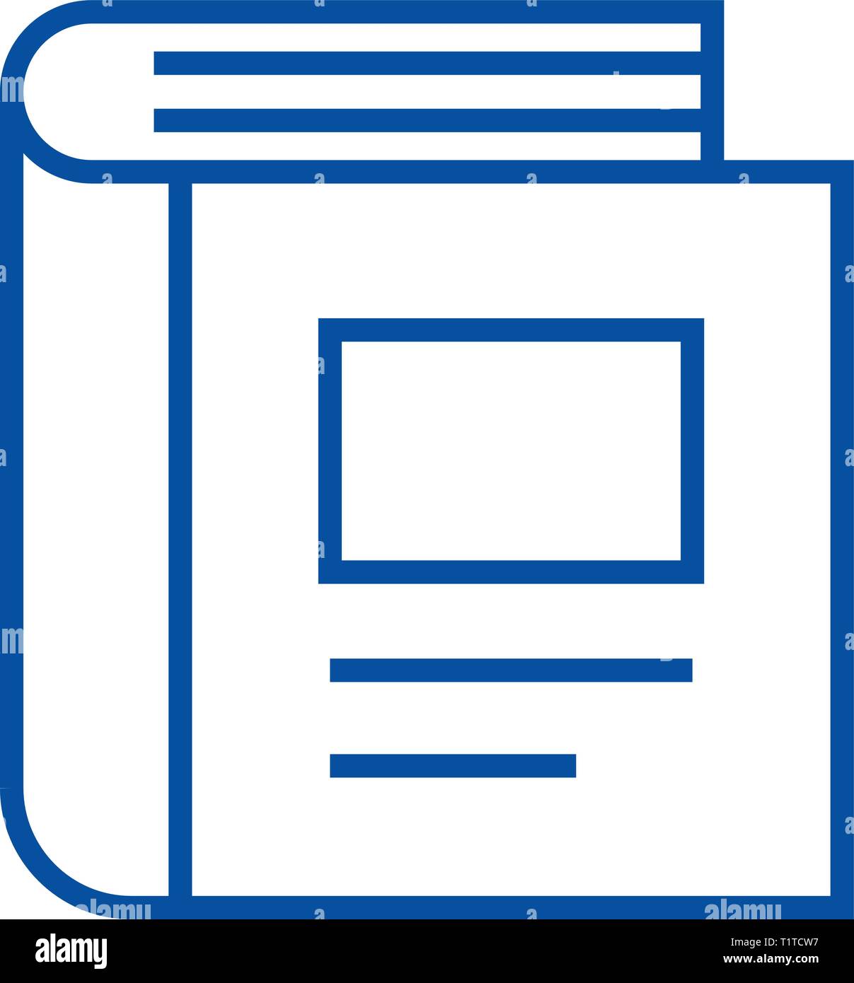 Standing book line icon concept. Standing book flat vector symbol, sign ...