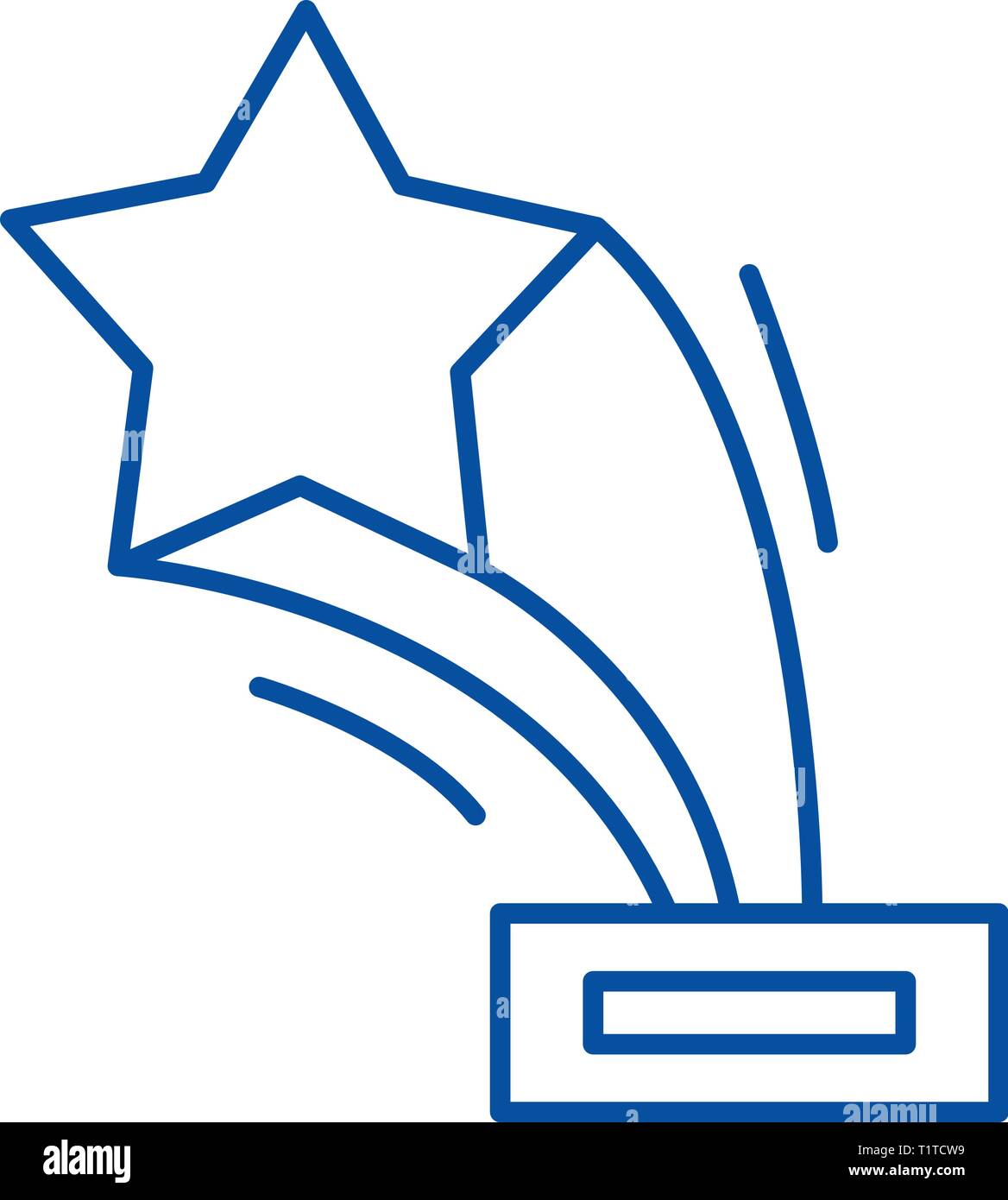 Star award line icon concept. Star award flat vector symbol, sign ...
