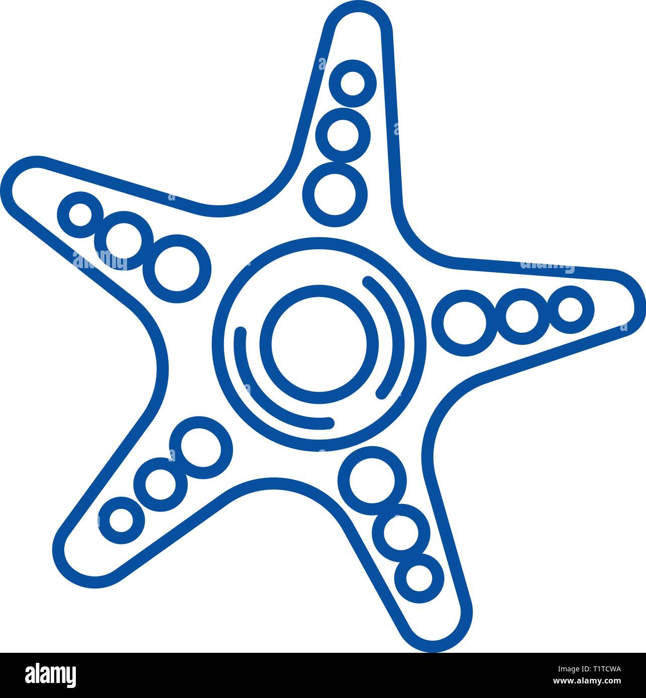 Starfish line icon concept. Starfish flat vector symbol, sign, outline ...