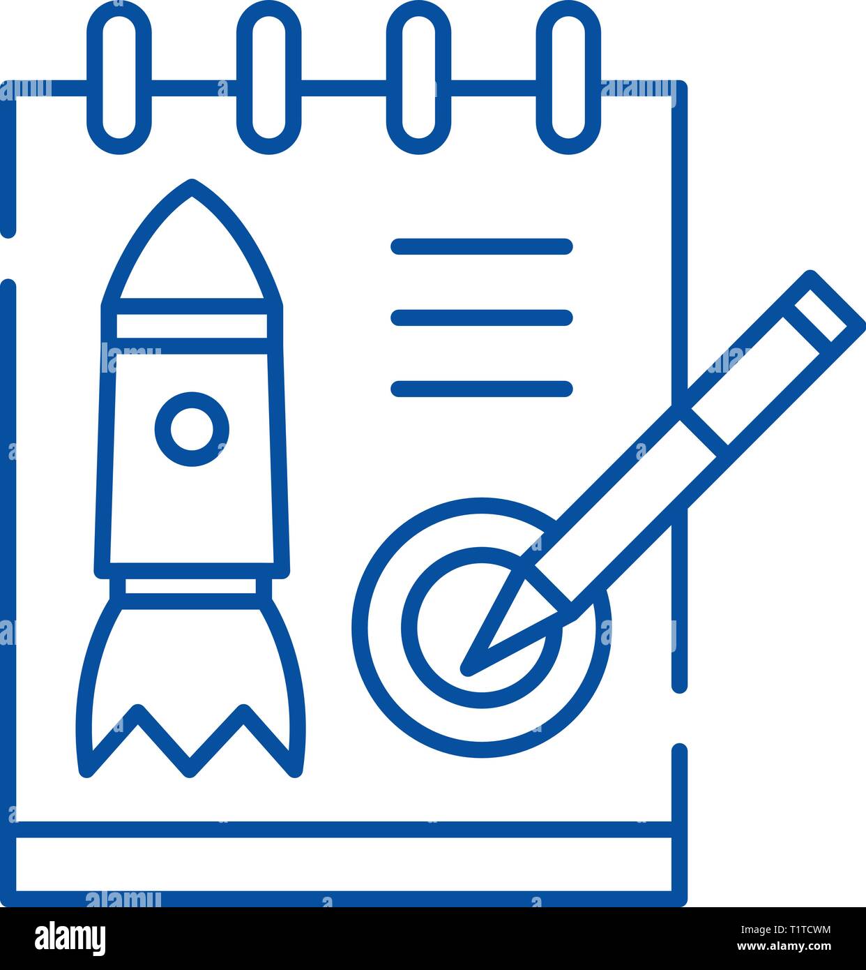 Startup project line icon concept. Startup project flat vector symbol ... Startup project line icon concept. Startup project flat vector symbol ...