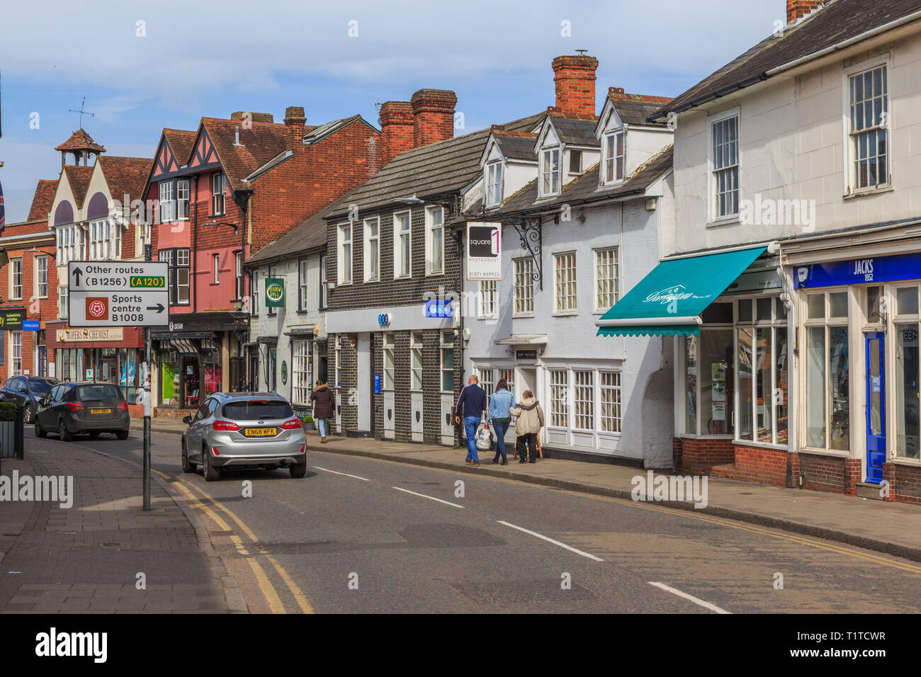 Great Dunmow Town Centre High Street, Essex, England Stock Photo - Alamy