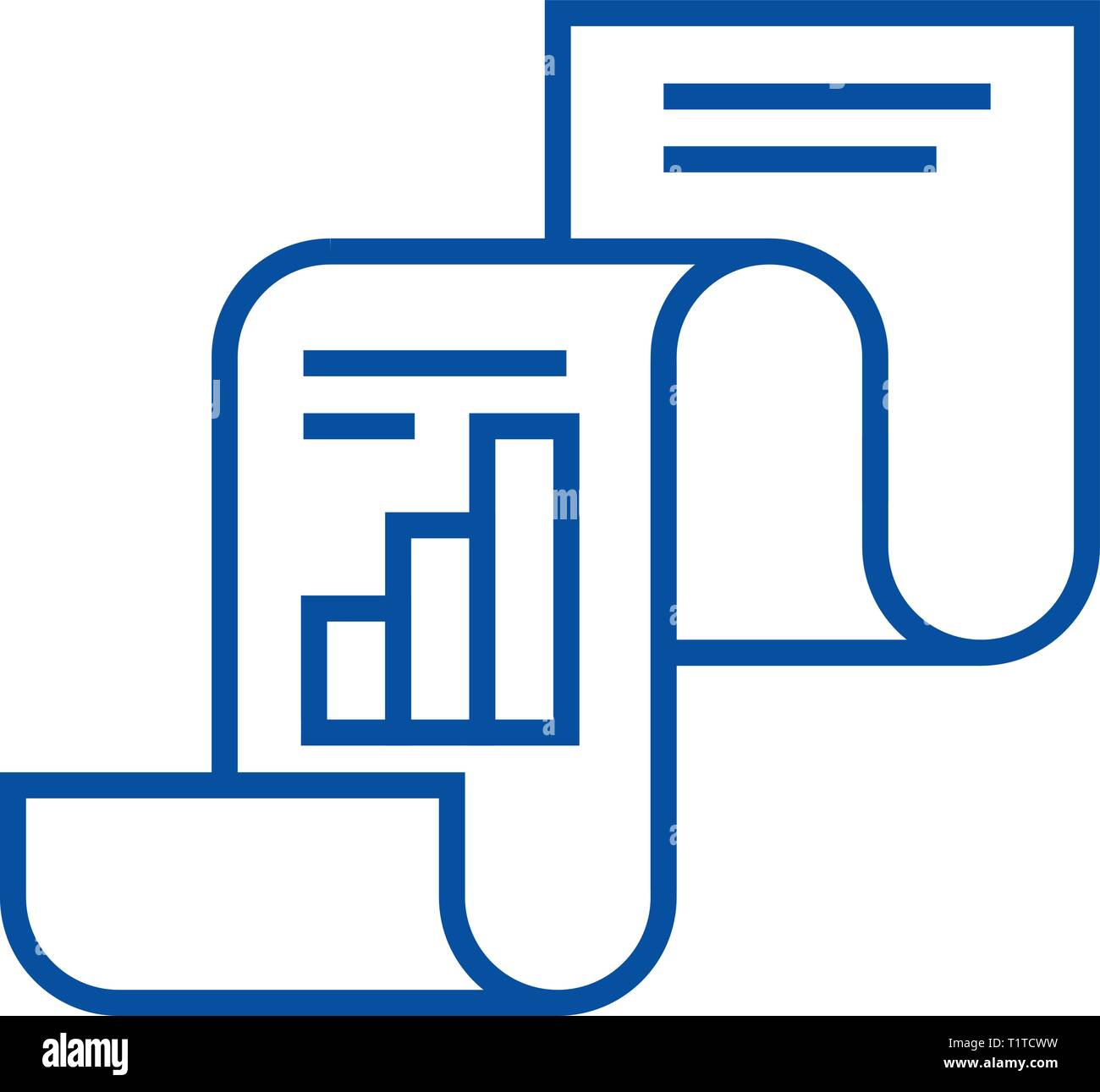 Statistical Reportstatistics Line Icon Concept Statistical Reportstatistics Flat Vector