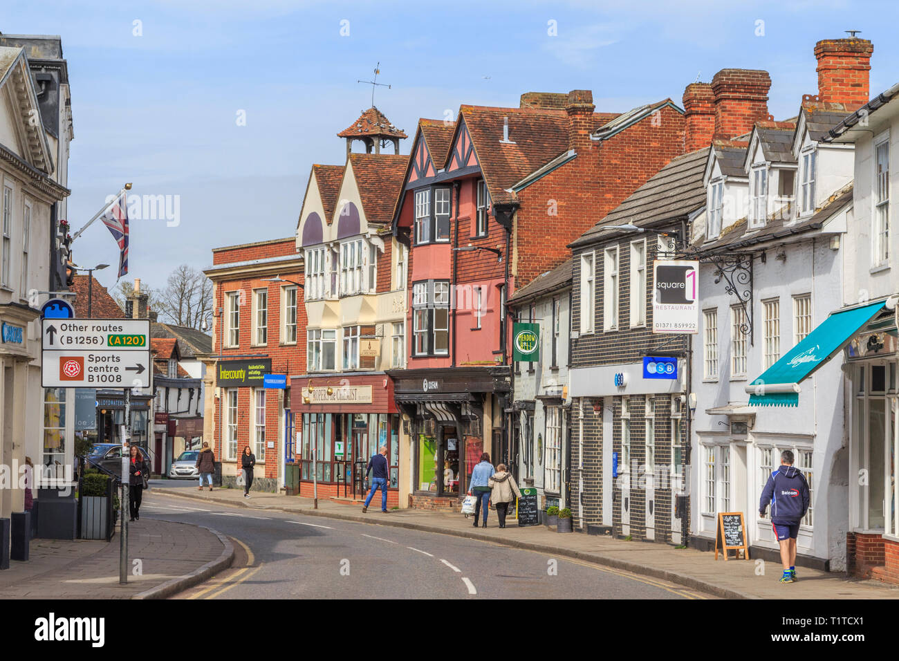 Great Dunmow Town Centre High Street, Essex, England Stock Photo - Alamy
