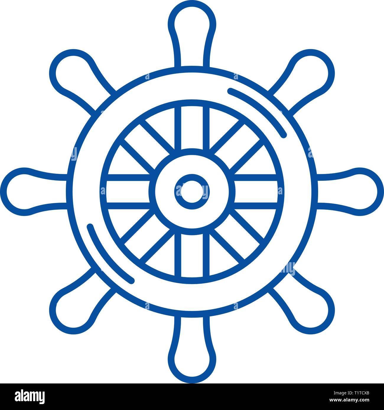 Steering wheel line icon concept. Steering wheel flat vector symbol ...