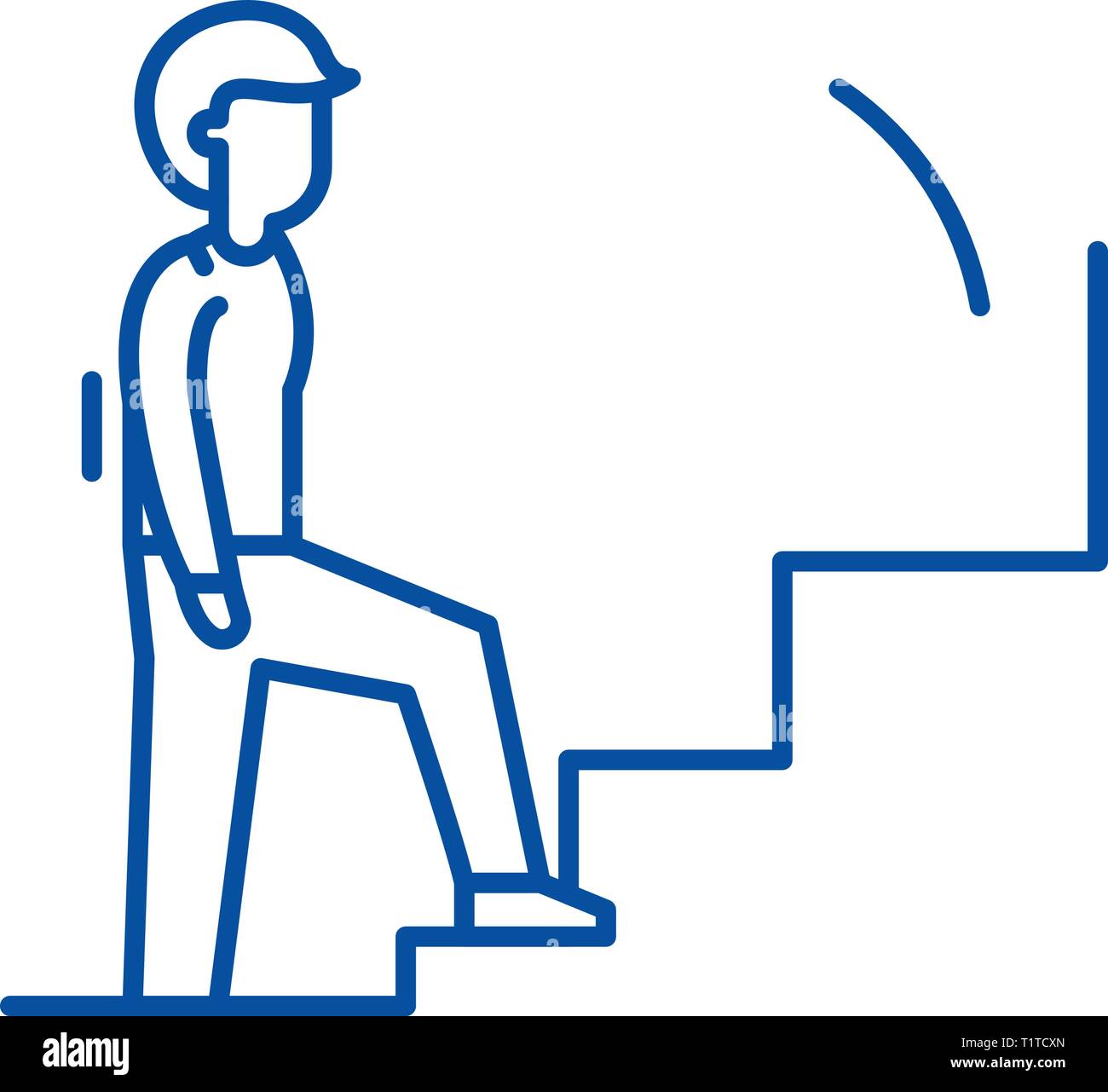 Step by step solutions line icon concept. Step by step solutions flat ...