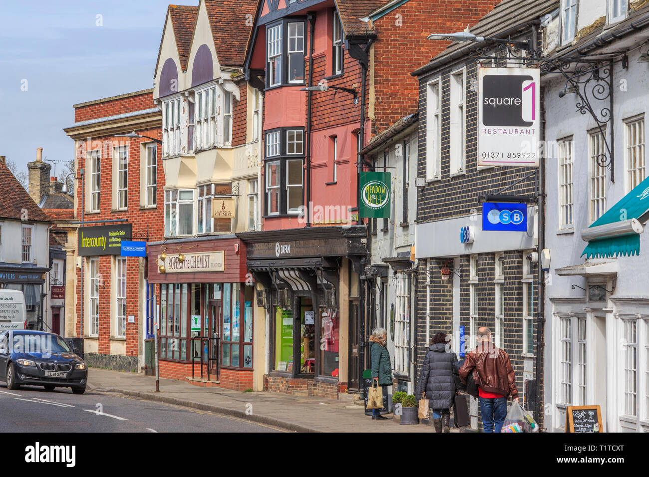 Great Dunmow Town Centre High Street, Essex, England Stock Photo - Alamy