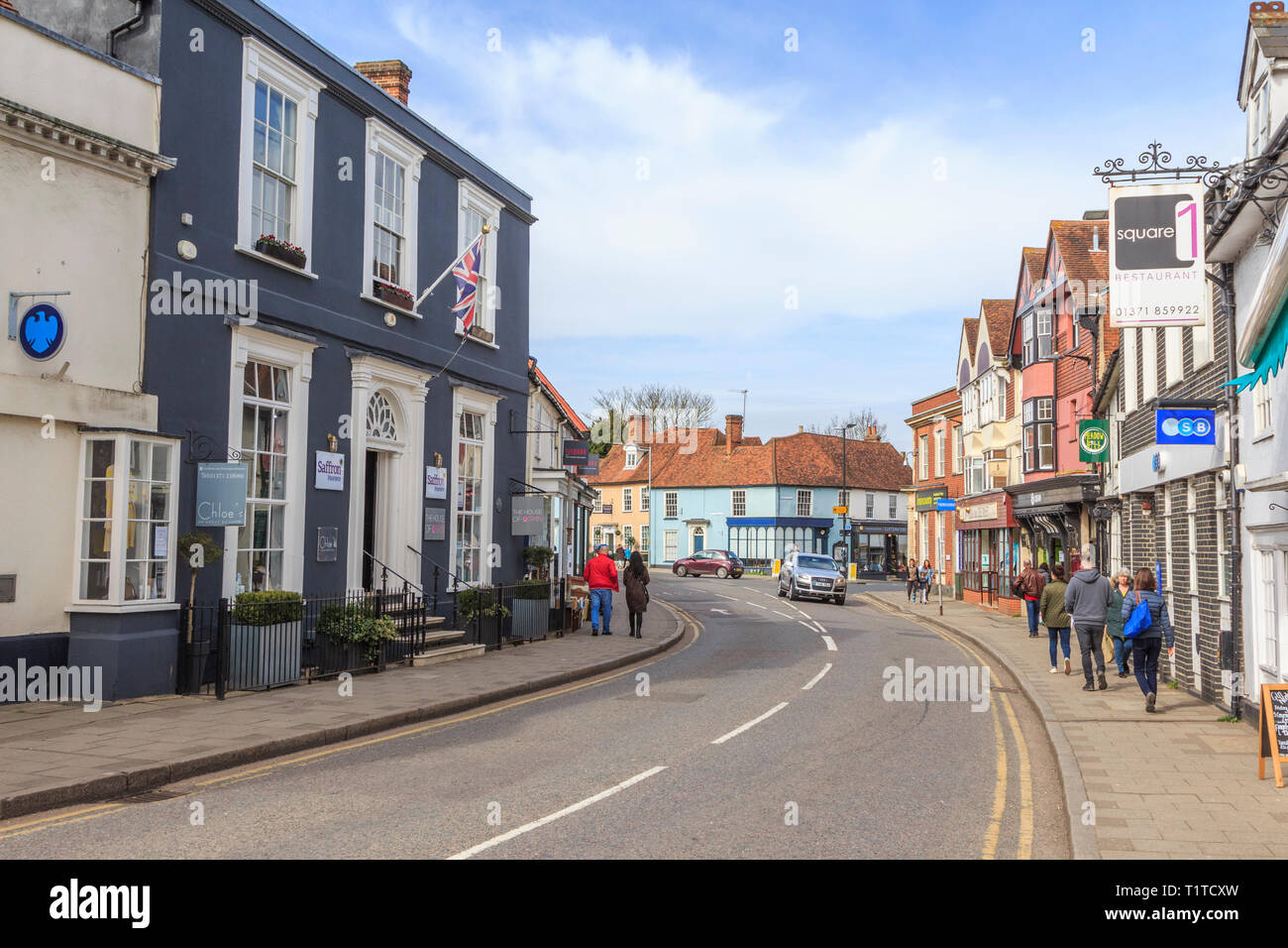 Great Dunmow Town Centre High Street, Essex, England Stock Photo - Alamy