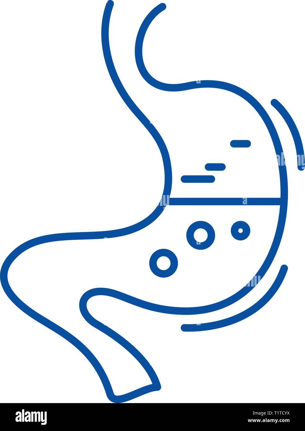 Stomach line icon concept. Stomach flat vector symbol, sign, outline ...