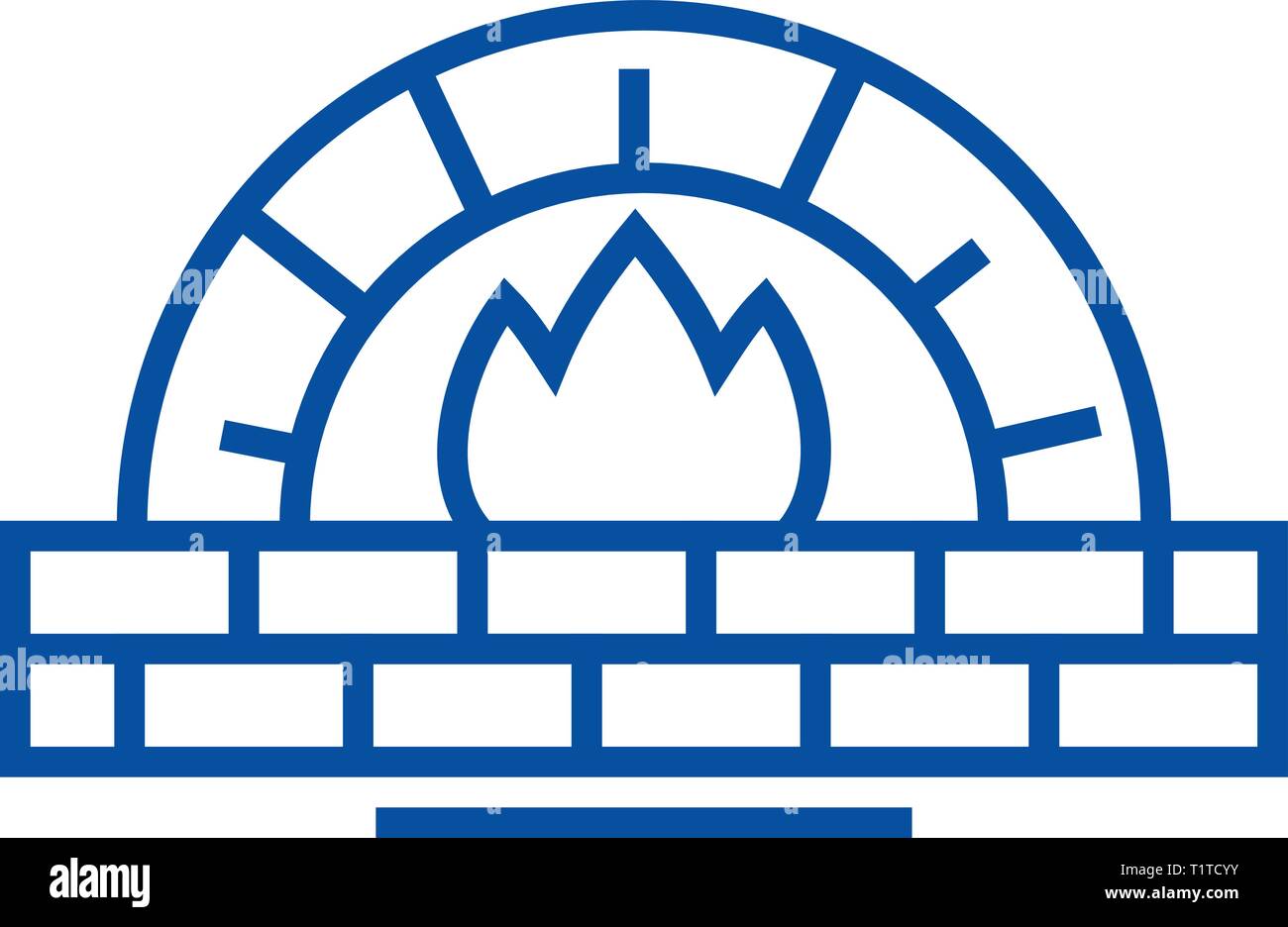 Stone oven line icon concept. Stone oven flat vector symbol, sign, outline illustration Stock ...