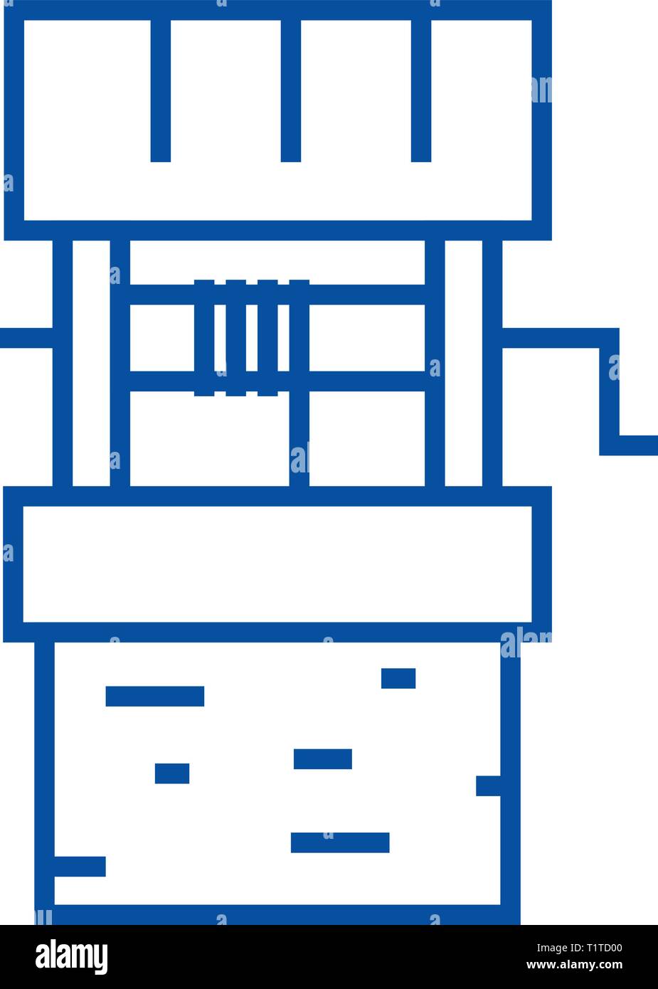 Stone water wall line icon concept. Stone water wall flat vector symbol ...