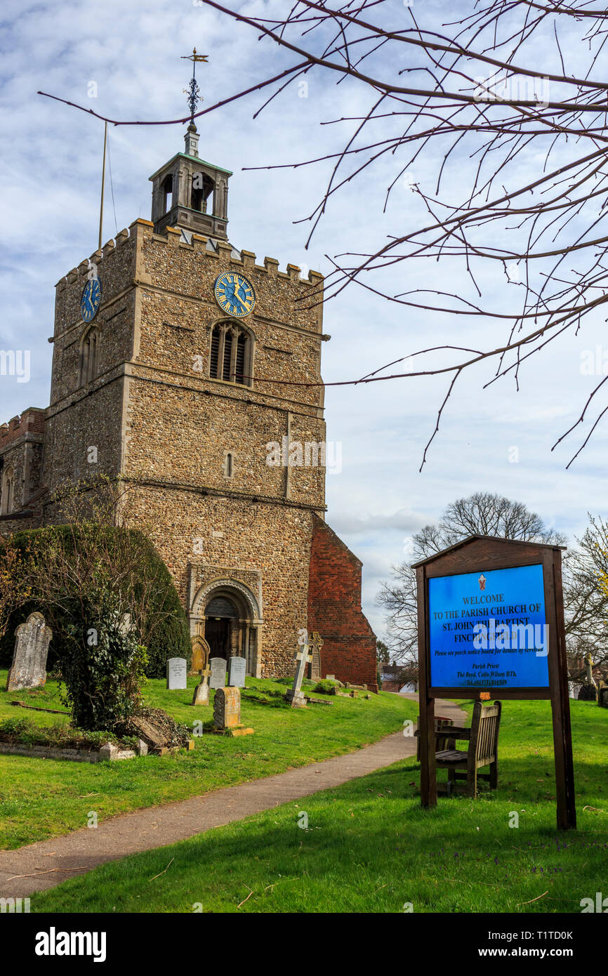 Finchingfield Village High Street, Essex, England, UK, GB Stock Photo ...