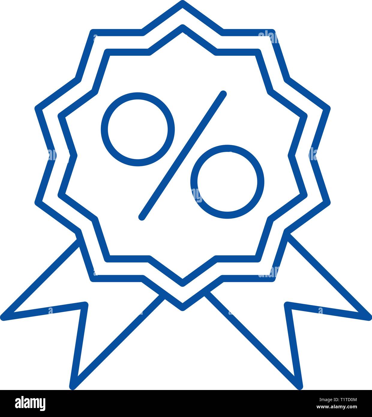 Store discounts line icon concept. Store discounts flat vector symbol ...