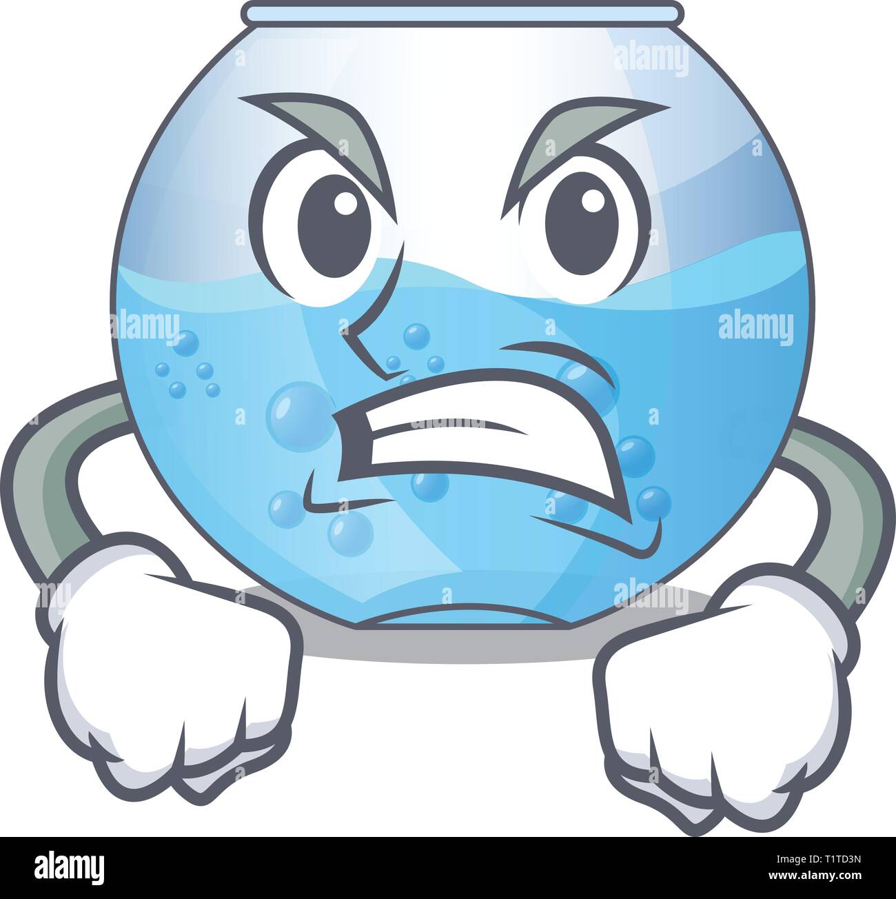 Angry bowl aquarium in the character shape vector illustration Stock ...