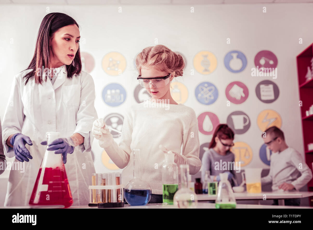 Children following teacher hi-res stock photography and images - Alamy