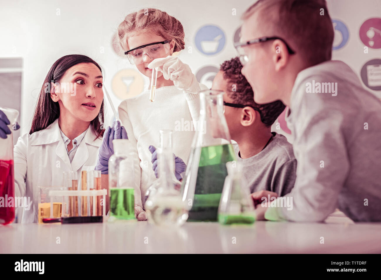 Shocked female teacher being afraid of negligence of her student Stock ...